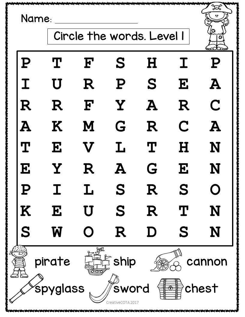 Pirate Activities for Kids Occupational Therapy Activities: Pirate ...